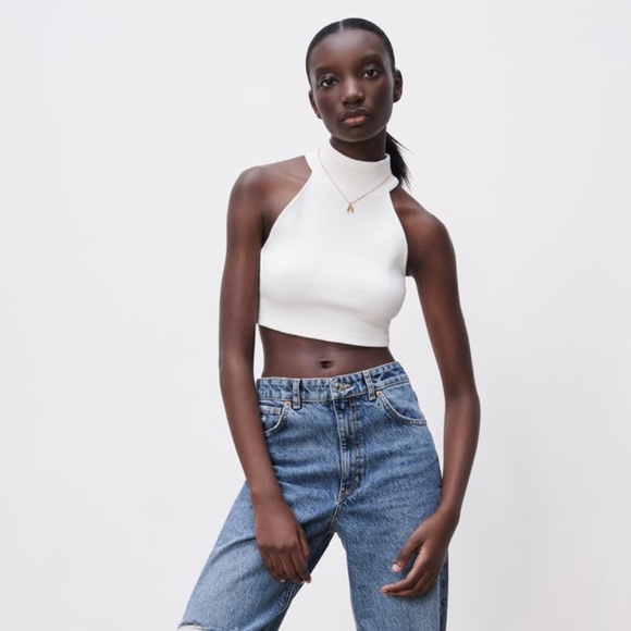 Zara | Tops | Zara Ripped Halter Top | Poshmark
